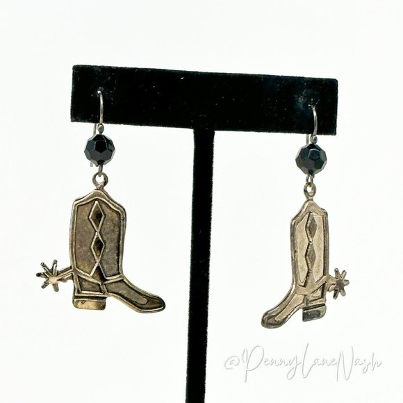 Vintage | Jewelry | Vintage Silver Cowboy Boots With Spur Dangle ...